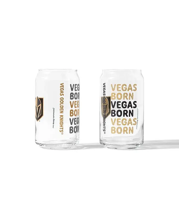 UNCOMMON GOODS Nhl Show Your Spirit! Can-shaped Glass, Set Of 2 - Vegas Golden Knights