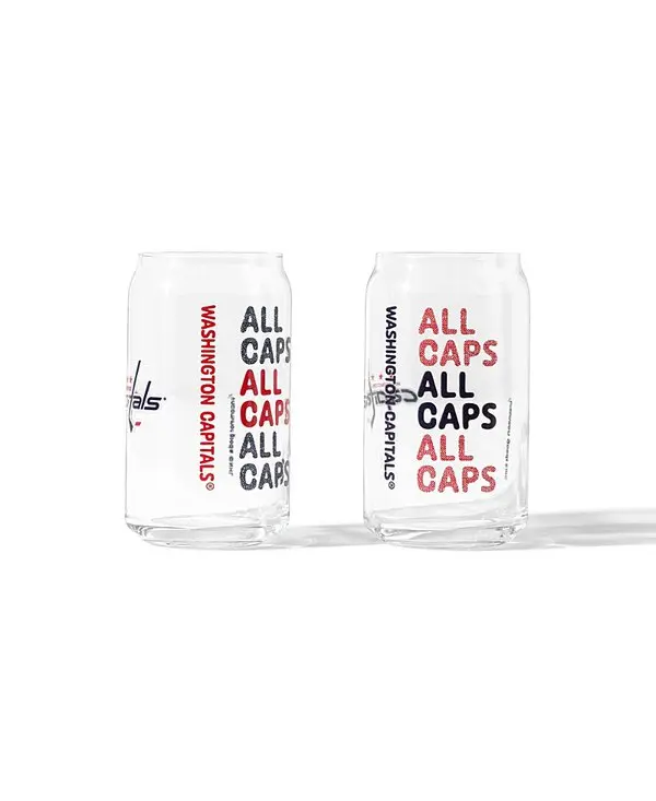 UNCOMMON GOODS Nhl Show Your Spirit! Can-shaped Glass, Set Of 2 - Washington Capitals