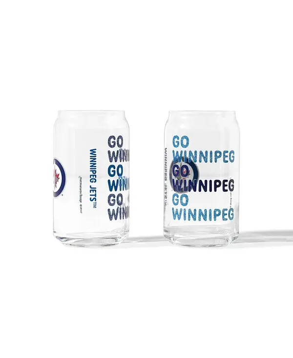 UNCOMMON GOODS Nhl Show Your Spirit! Can-shaped Glass, Set Of 2 - Winnipeg Jets