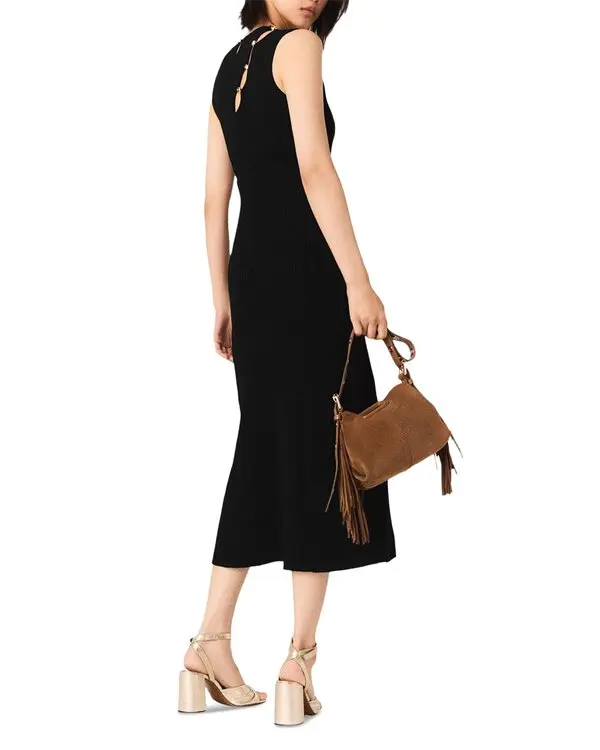 Maje Cutaway Ribbed Dress