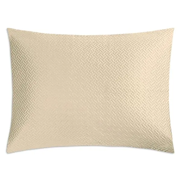 MATOUK Basketweave Quilted King Sham - Dune