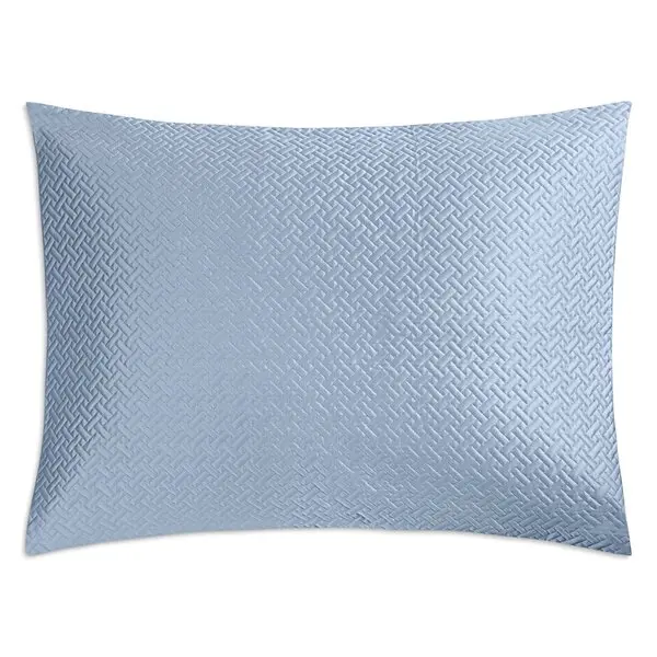 MATOUK Basketweave Quilted King Sham - Hazy Blue