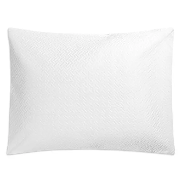 MATOUK Basketweave Quilted King Sham - White