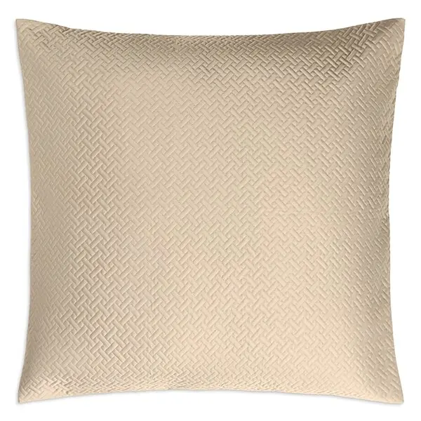 MATOUK Basketweave Quilted Euro Sham - Dune
