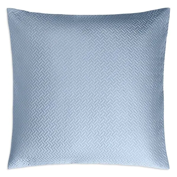 MATOUK Basketweave Quilted Euro Sham - Hazy Blue