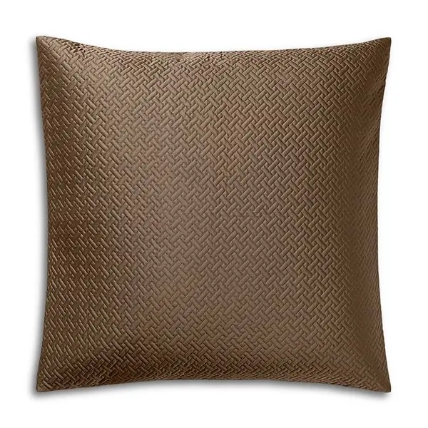 MATOUK Basketweave Quilted Euro Sham - Mocha
