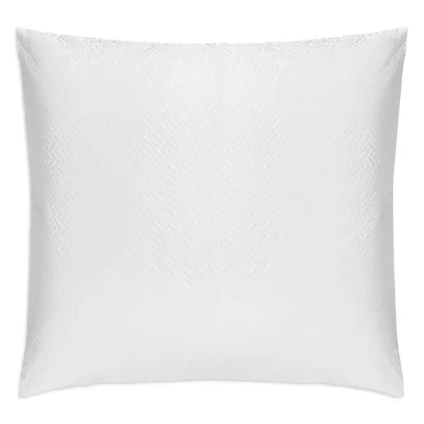 MATOUK Basketweave Quilted Euro Sham - White