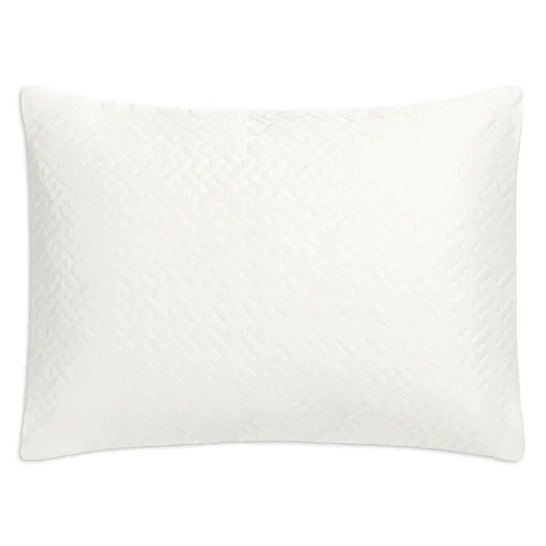 MATOUK Basketweave Quilted Boudoir Sham - Bone