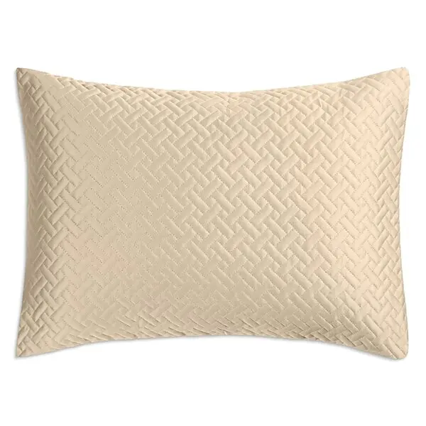 MATOUK Basketweave Quilted Boudoir Sham - Dune
