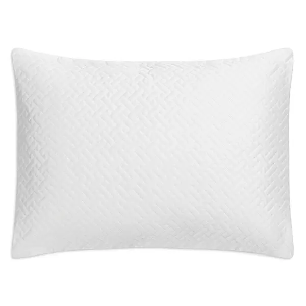 MATOUK Basketweave Quilted Boudoir Sham - White
