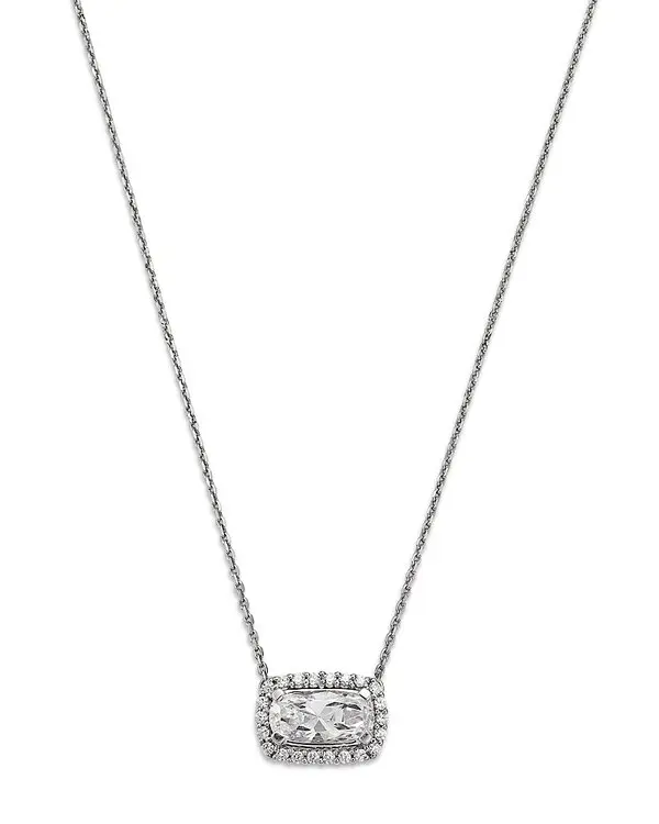 Bloomingdale'S 14k Gold Lab Grown Diamond Halo Pendant Necklace 1.15 Tcw - White