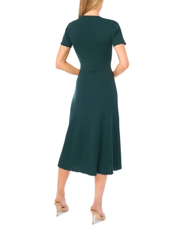 Ted Baker London Short Sleeve Crew Neck Midi Dress - Midnight Teal