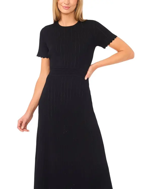 Ted Baker Women's Short Sleeve Crew Neck Midi Dress - Black - Size x Large - Rich Black