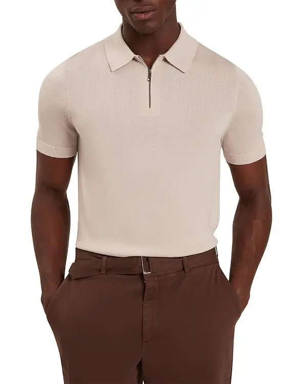 Ted Baker London Givrans Quarter Zip Polo Shirt - Ecru