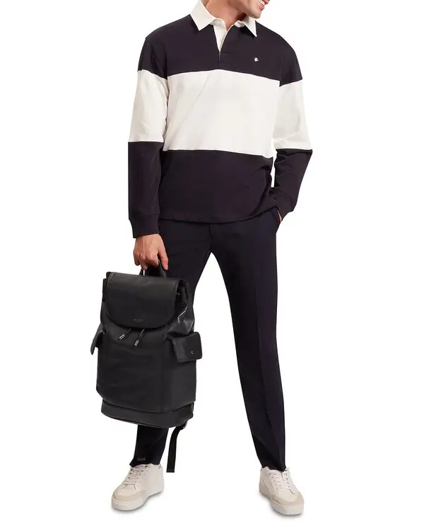 Ted Baker London Traviss Panelled Long Sleeve Rugby Shirt - Navy