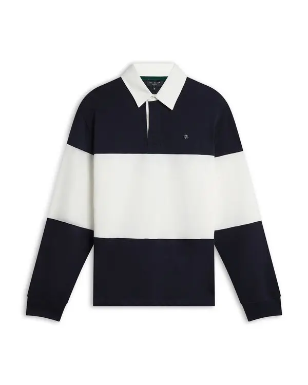Ted Baker London Traviss Panelled Long Sleeve Rugby Shirt - Navy