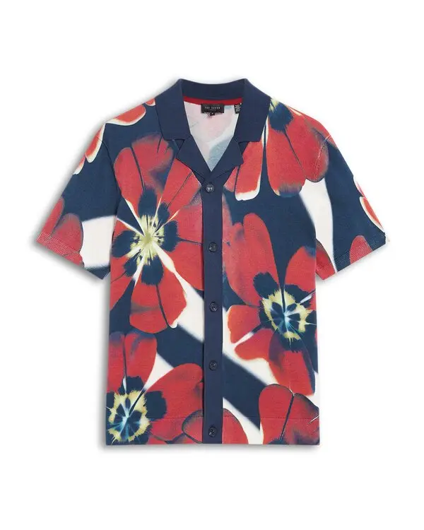 Ted Baker London Wyric Printed Short Sleeve Button Front Shirt