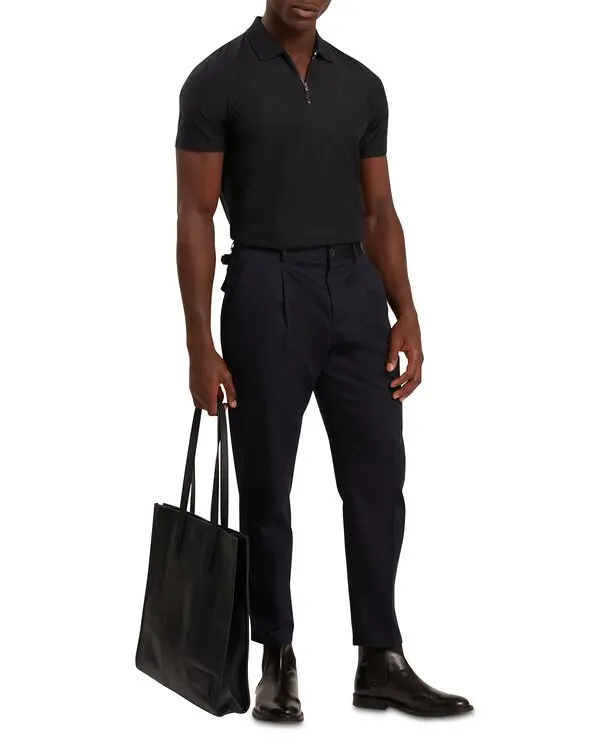 Ted Baker London Zorin Herringbone Short Sleeve Zip Polo Shirt