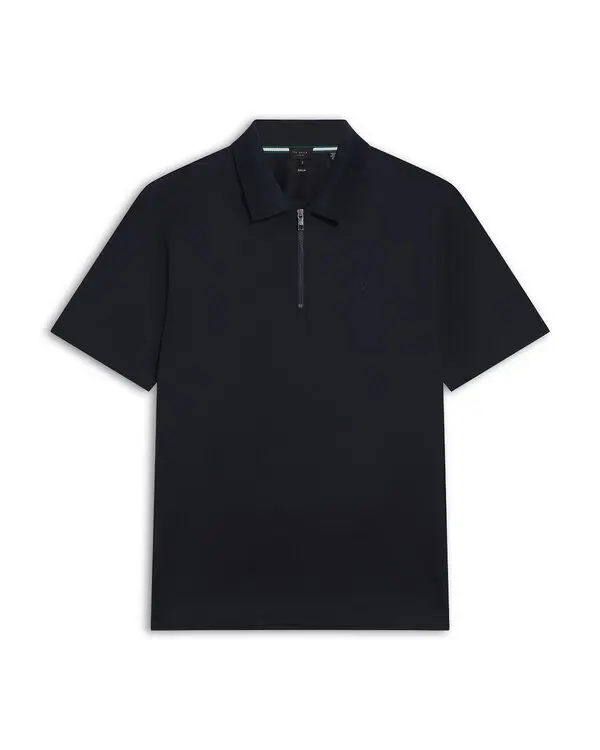 Ted Baker London Zorin Herringbone Short Sleeve Zip Polo Shirt