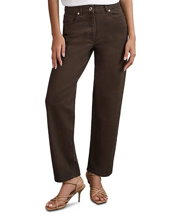 REISS Mid-rise Straight Leg Jeans - Chocolate