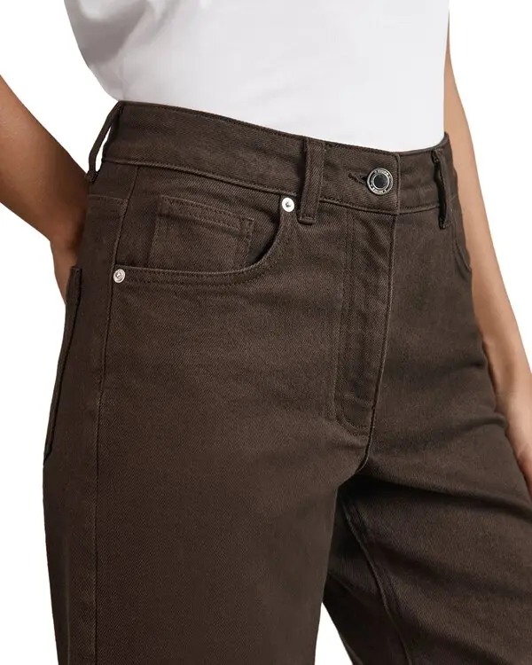 REISS Mid-rise Straight Leg Jeans - Chocolate
