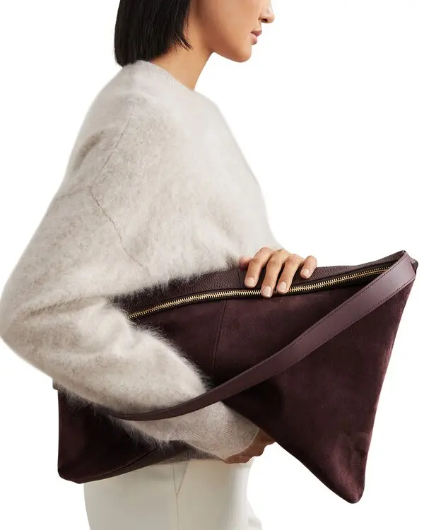 REISS Suede And Grain Leather Tote