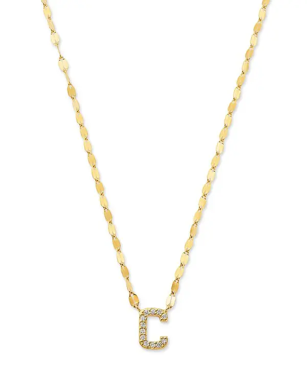 Lana Jewelry 14k Yellow Diamond Initial C Pendant Necklace - Gold