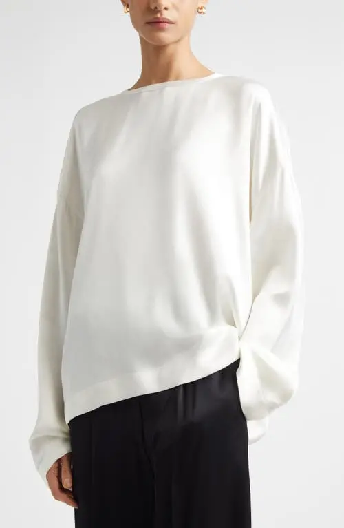 TOTEME Boxy Satin Top - White