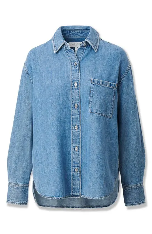 Rag & Bone Connie Featherweight Denim Button-up Shirt - Everglade