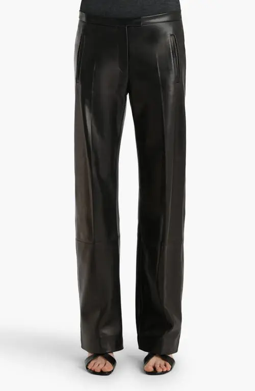Khaite Miles Plongé Leather Straight Leg Pants
