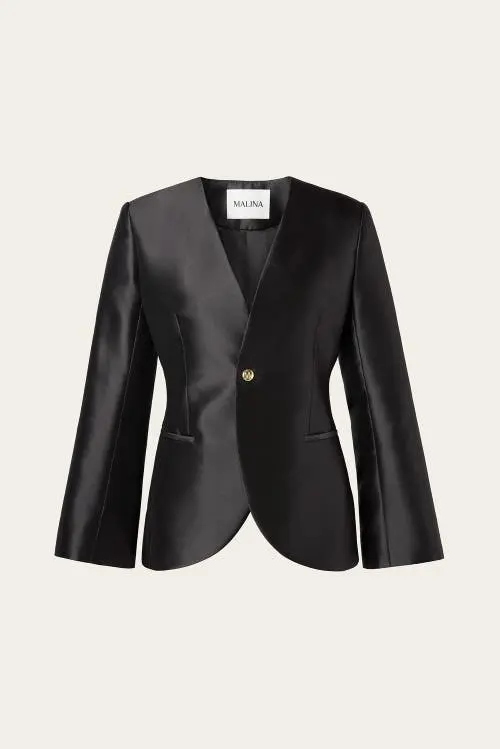 MALINA Nori Fitted Heavy Satin Blazer