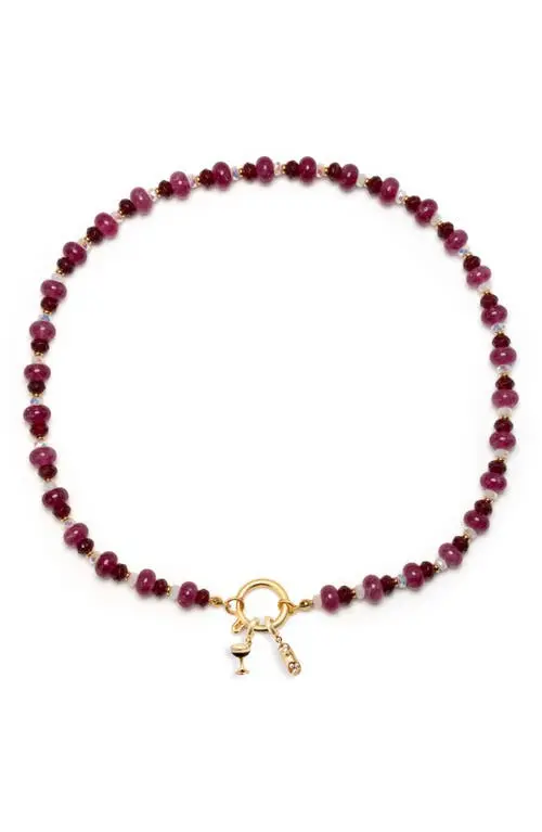 LITTLE WORDS PROJECT Dinner Party Charm Holder Necklace - Red