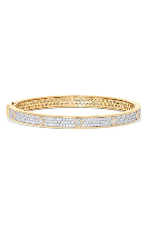 Sara Weinstock Honeycomb Pavé Diamond Bangle - Yellow Gold