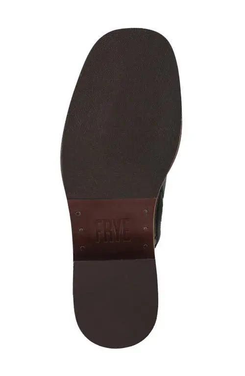 THE FRYE COMPANY Leather Mule With Stacked Heel - Black