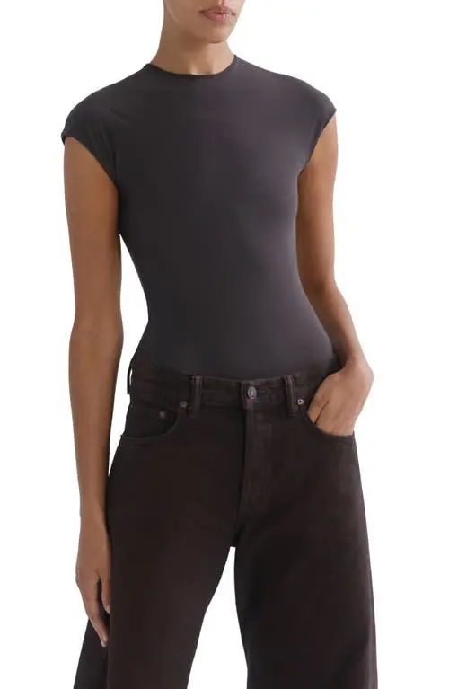 AGOLDE Agata Cap Sleeve Bodysuit - Espresso
