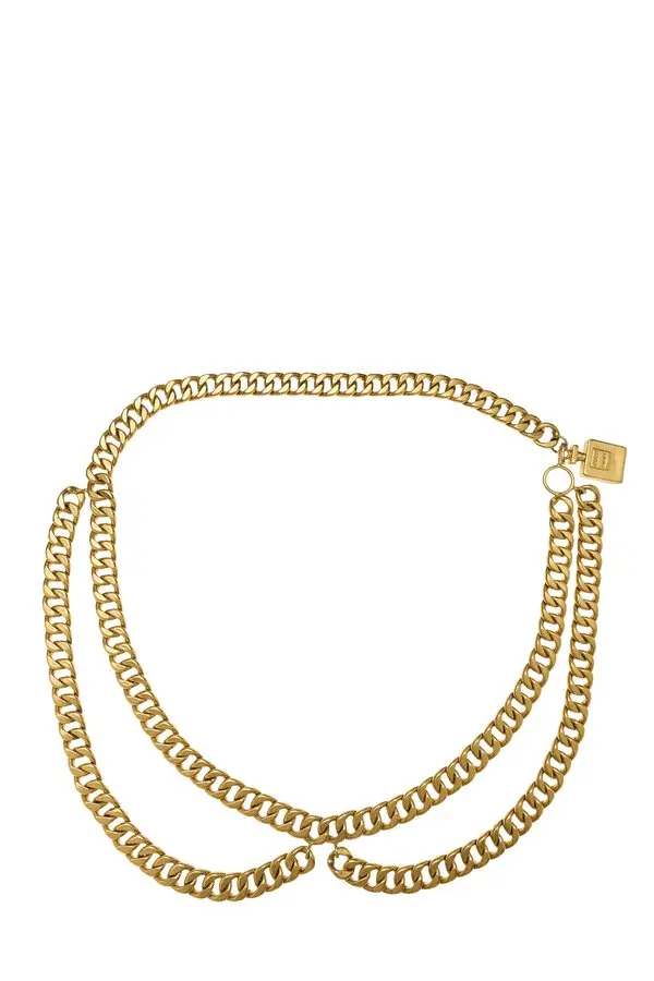 Chanel Chain Belt With Perfume Bottle Pendant - Gold