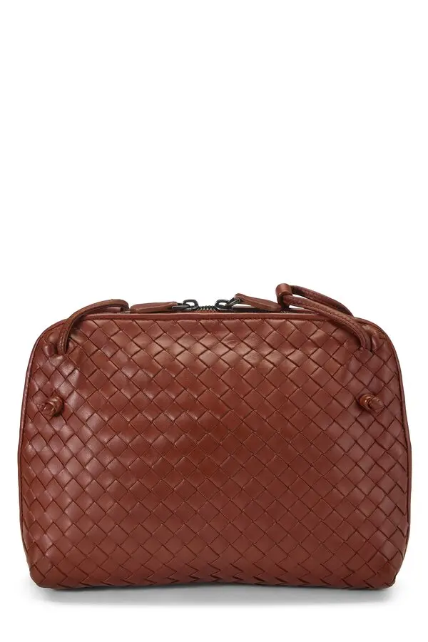 Bottega Veneta Intrecciato Leather Nodini Crossbody - Brown