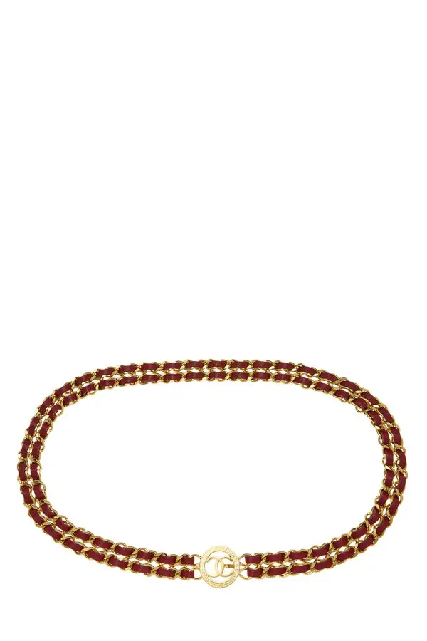 Chanel Vintage 'cc' Sunburst Double Chain Belt - Gold