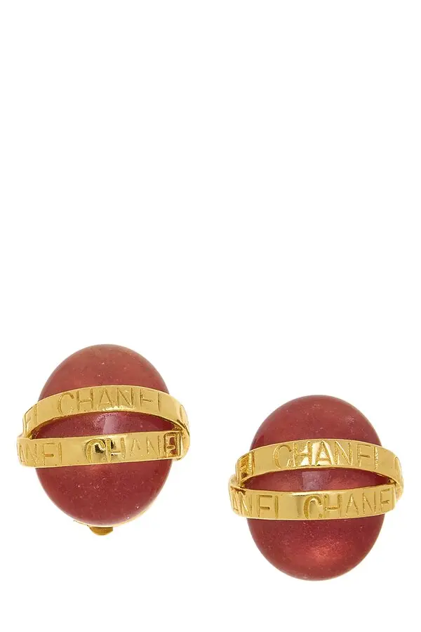 Chanel Gripoix Button Clip On Earrings - Gold