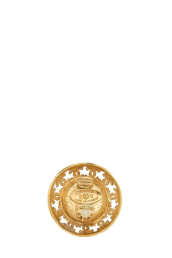 Chanel Gripoix Button Earrings