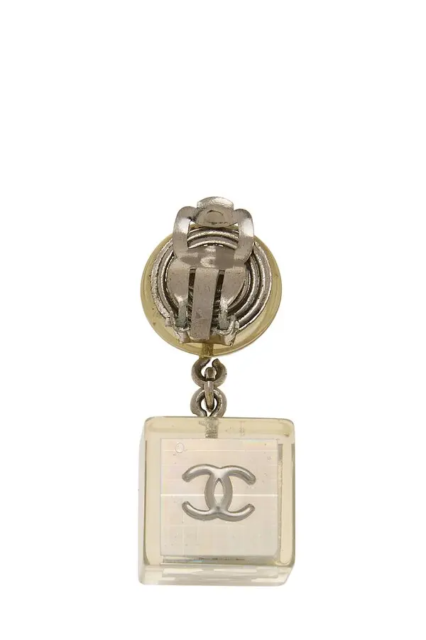 Chanel Acrylic No.5 Dangle Earrings - Clear