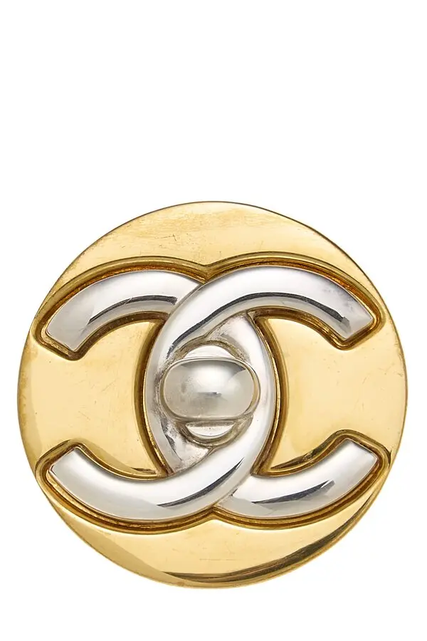 Chanel Cc' Turnlock Circle Pin