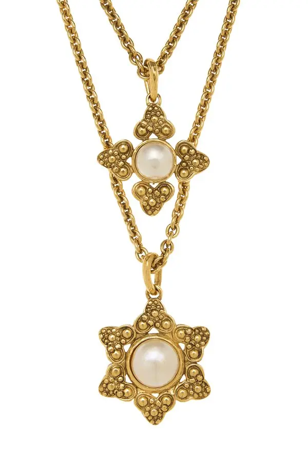 Chanel Cc Sun Double Pendant Necklace