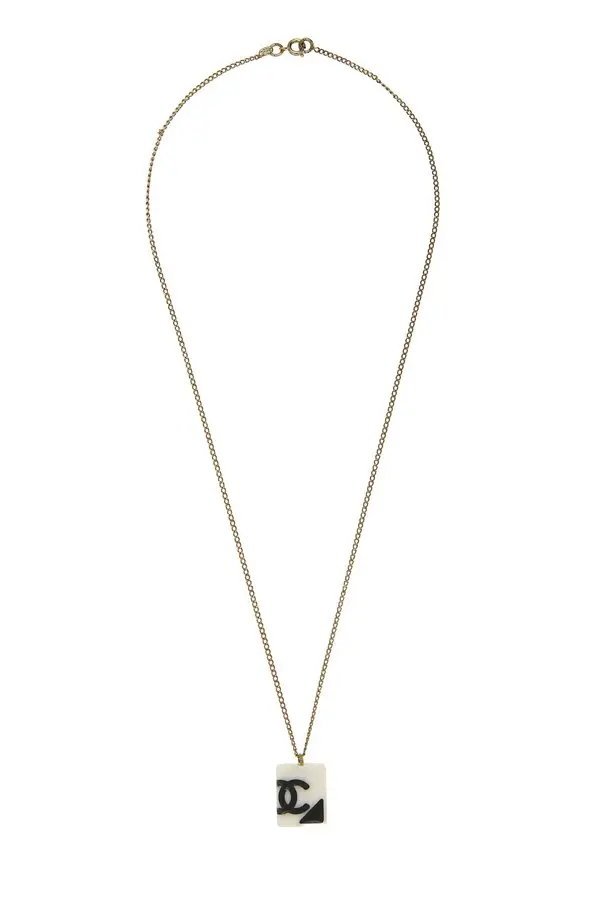 Chanel Acrylic Cambon Necklace - White