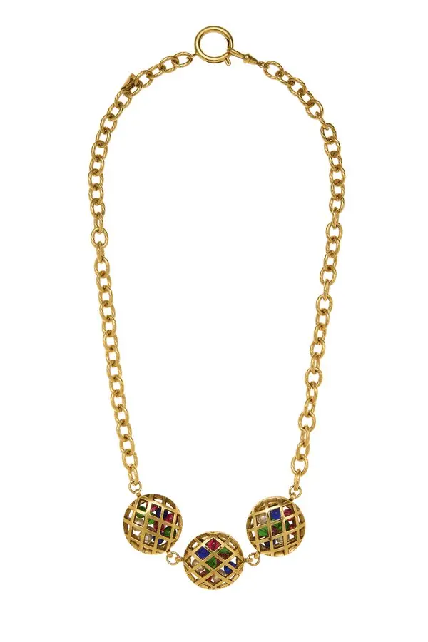 Chanel Gripoix Pendant Necklace - Gold