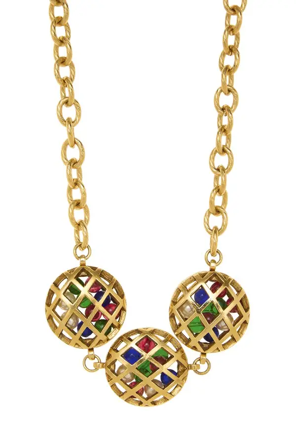 Chanel Gripoix Pendant Necklace - Multi
