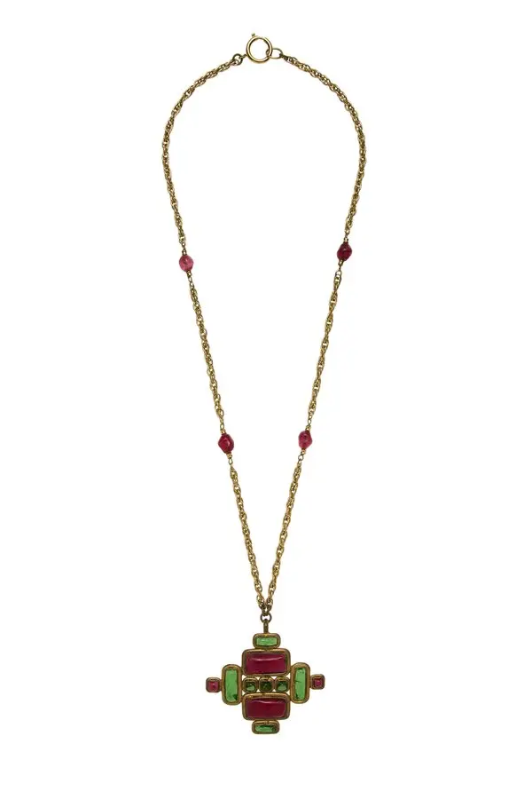Chanel Gripoix Pendant Necklace - Multi