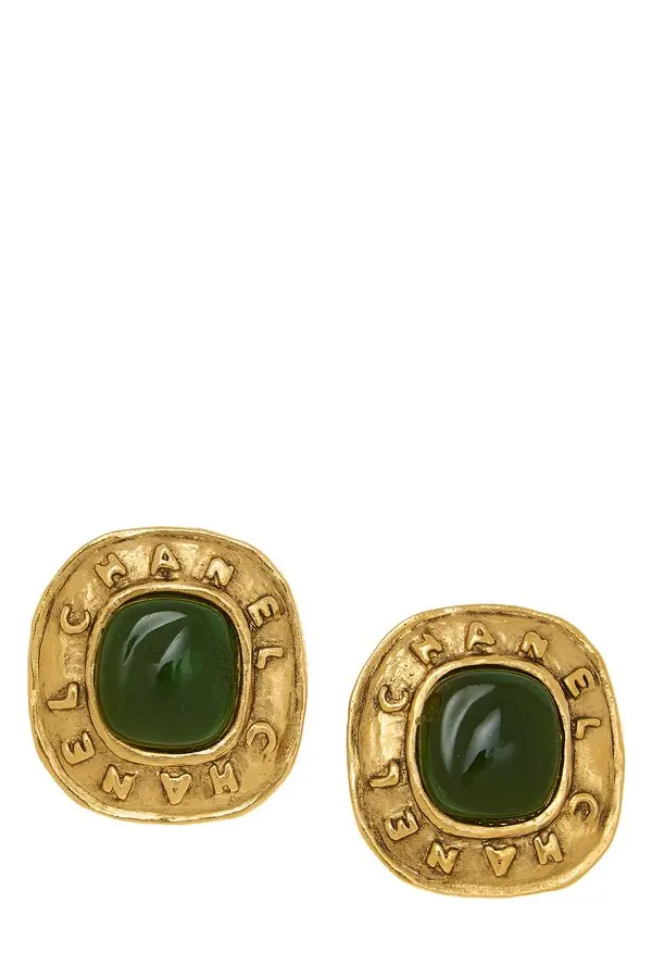 Chanel Gripoix Clip-on Earrings - Green