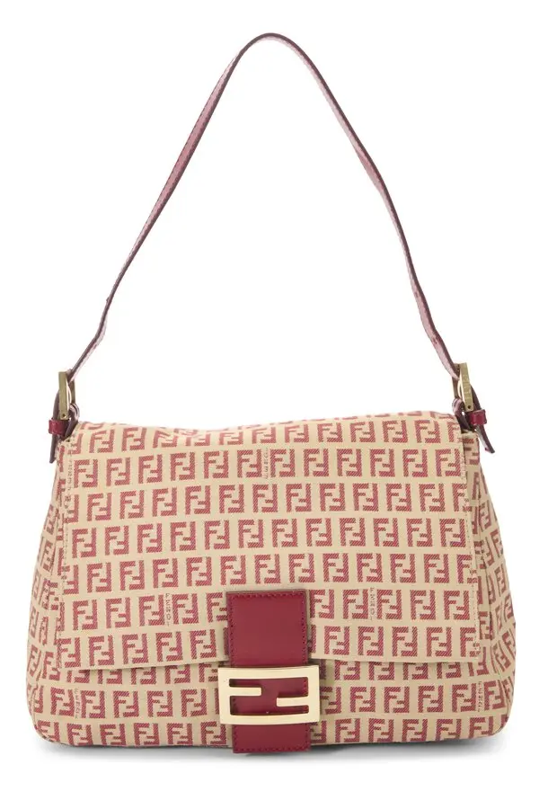 Fendi Zucchino Mama Shoulder Bag - Red