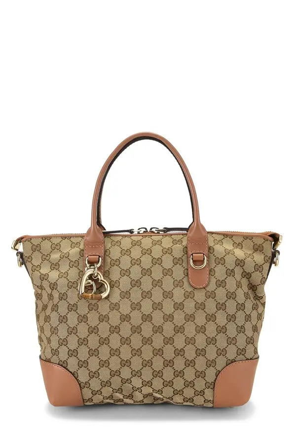 Gucci Original Gg Heart Bit Zip Tote - Beige